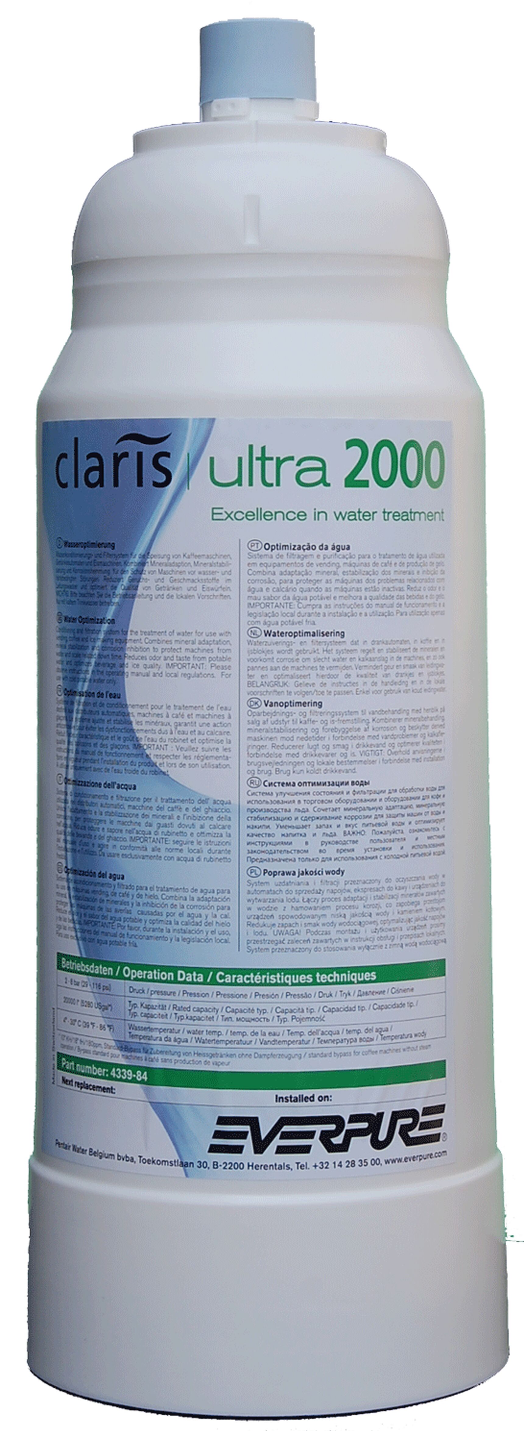 PENTAIR EVERPURE FILTRE CLARIS ULTRA 2000 CARTOUCHE - Acheter ici en ...
